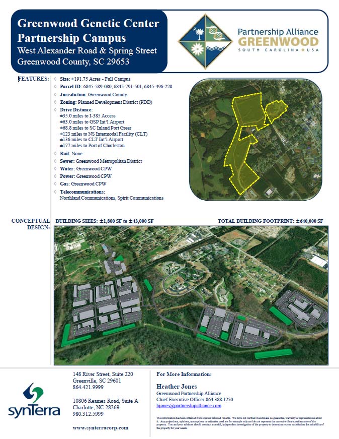 Greenfield Sites - Greenwood Genetic Center Partnership Campus